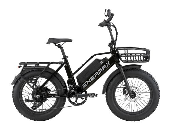ENERMAX安耐美 Juster杰司特7速5段電助力20吋胖胎低跨點鋁合金電動輔助單車-黑